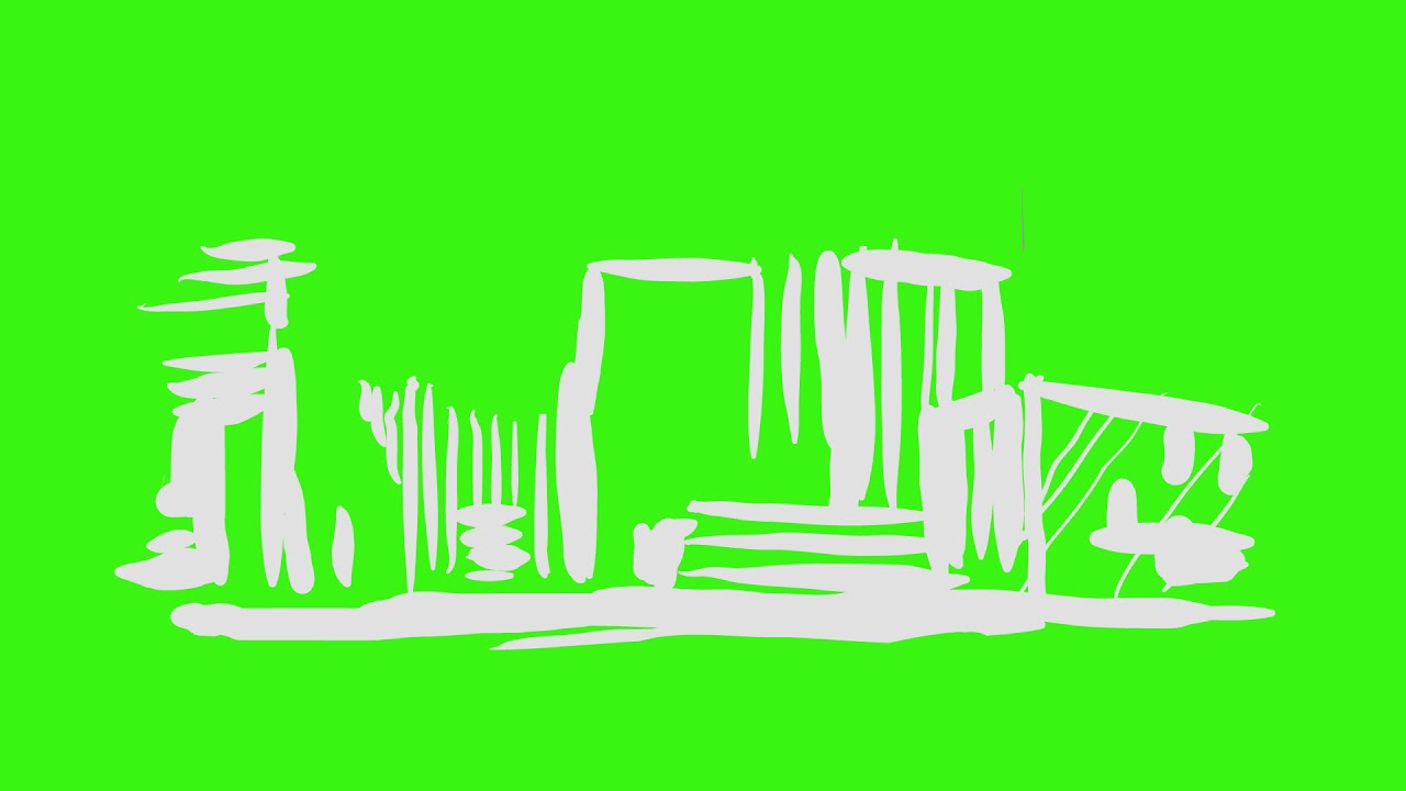 Green Screen-Abstract green building animation background. Chroma Key ...