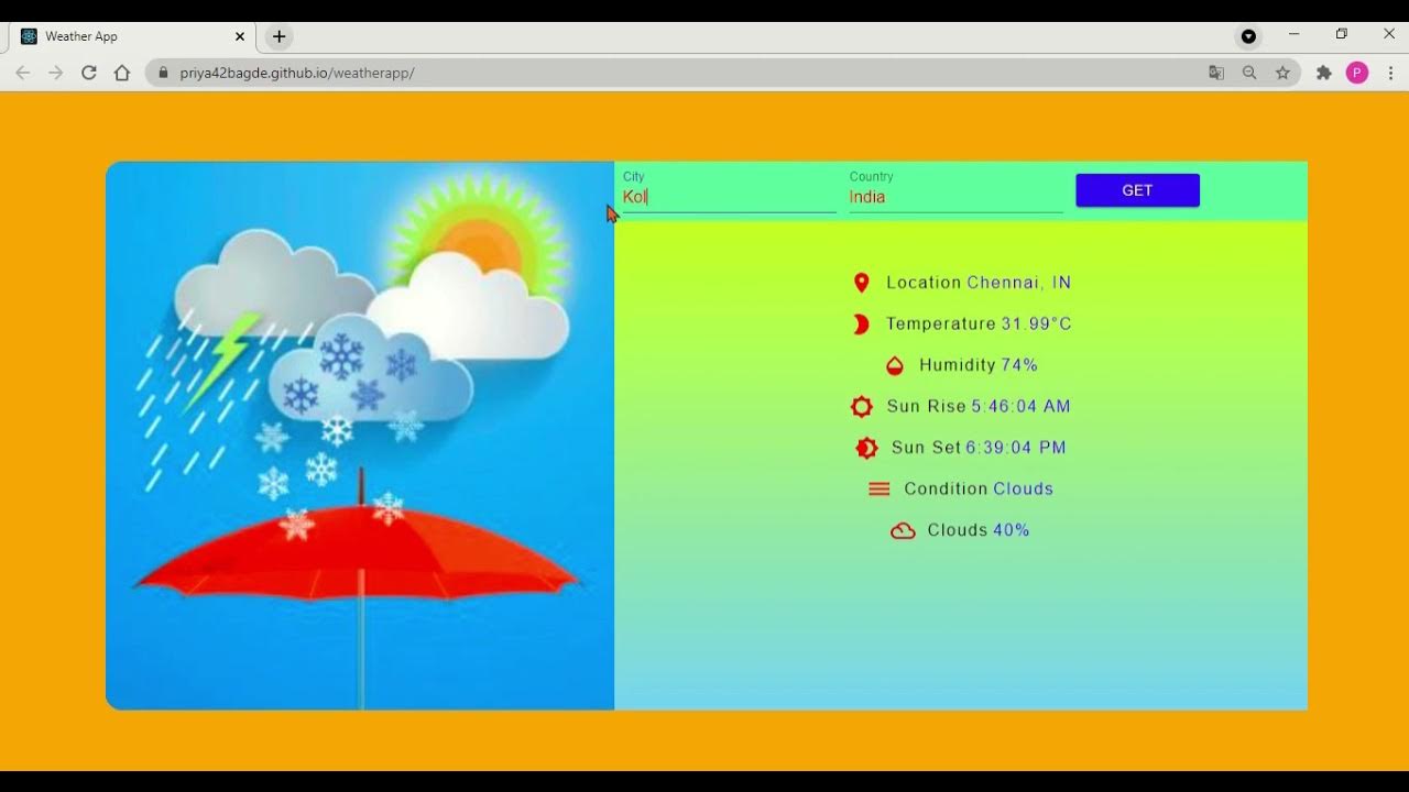 Weather App using Reactjs and Material UI - YouTube