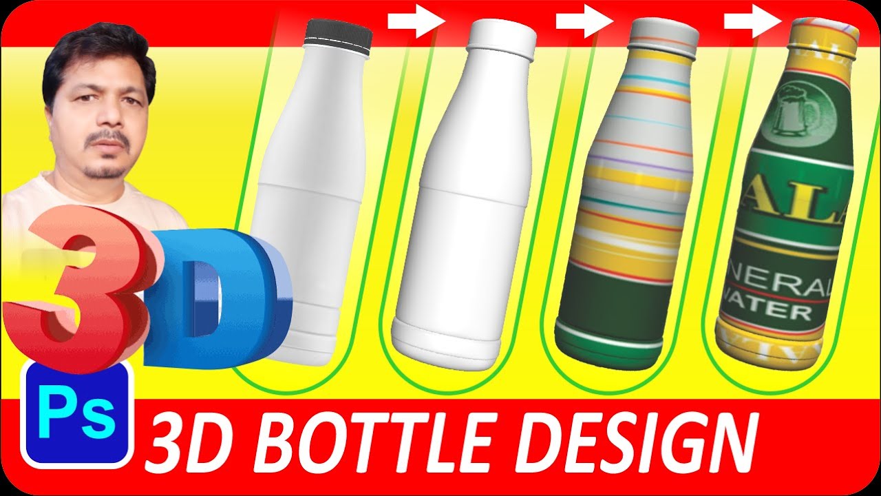 3D Bottle Design | Create 3D Objects in Photoshop | 3D Modelling | Create 3D Bottle - YouTube