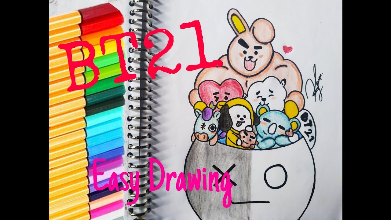 How To Draw BT21 Characters | BT21 Members Easy Drawing | BTS - YouTube