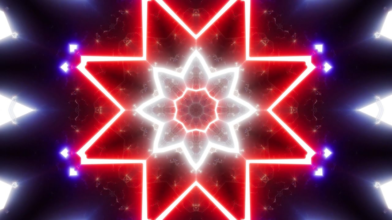 Glowing Geometric Flower Shape Red Light Symbol - YouTube