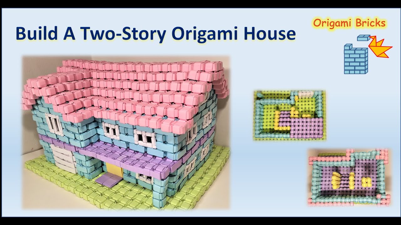 How to Build A Two Story Origami House | Origami Bricks and Tiles - YouTube