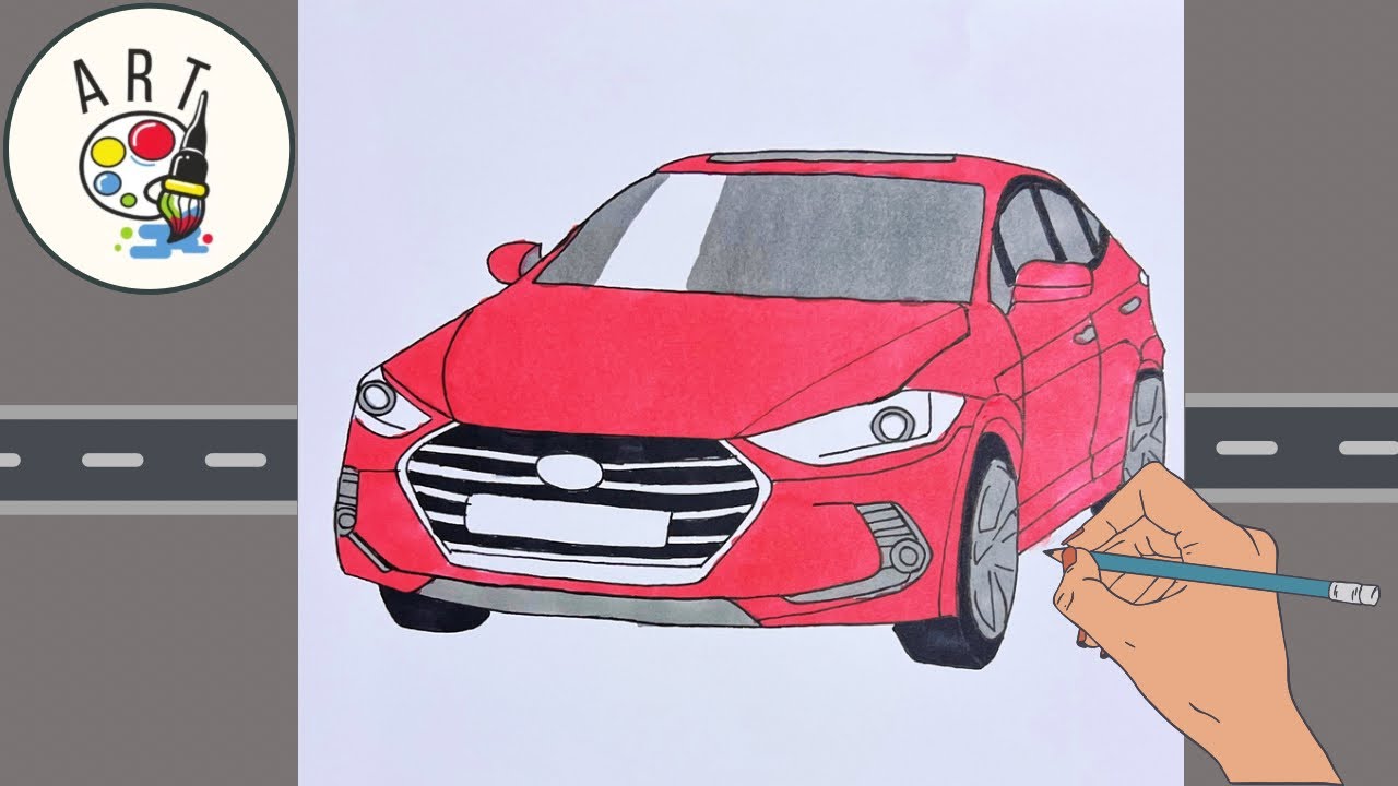 How to draw a car step by step - YouTube