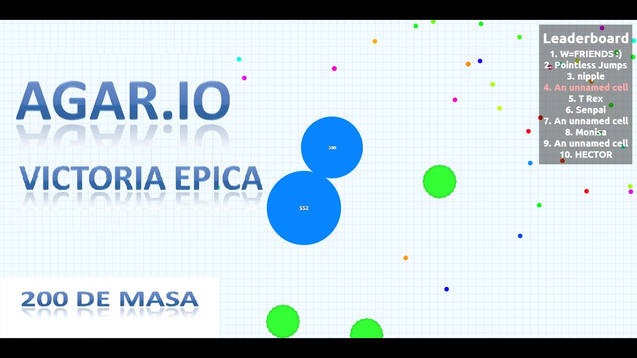 LA VICTORIA MÁS ÉPICA agar io - YouTube