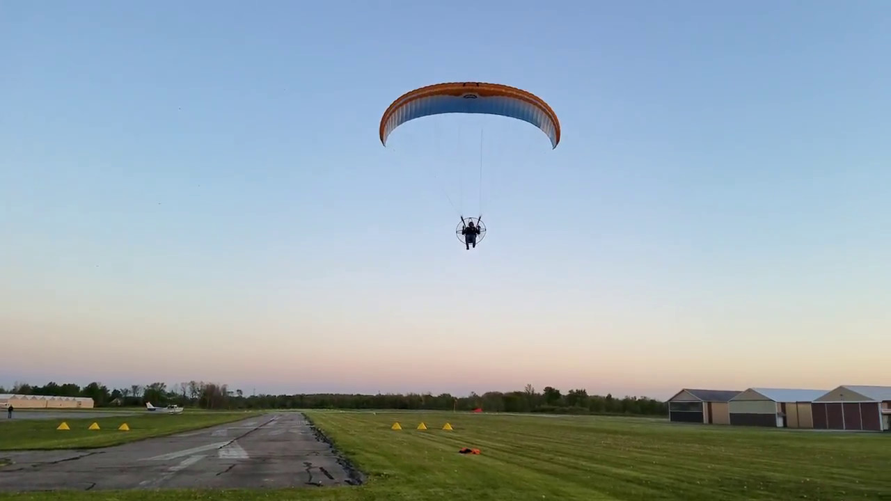 Sunset PPG flying Low and Slow with Takeoff and Landing - YouTube