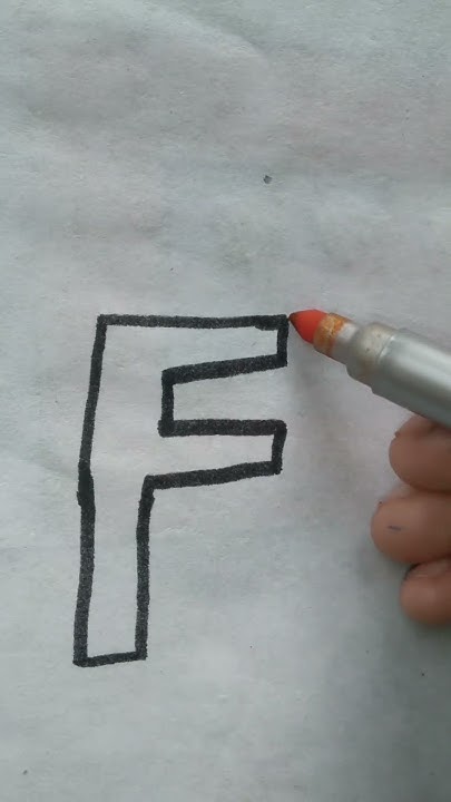 How to change 2D letter F to 3D with brush pen @NooshyArt - YouTube