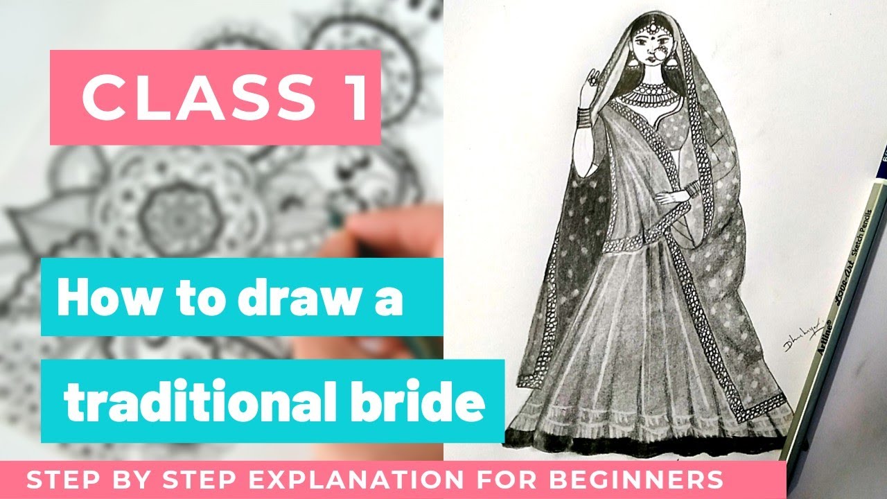 How to draw a traditional bride | I tried Farjana Drawing Academy ...