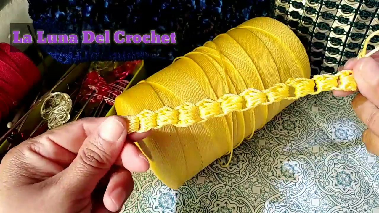 Cordón en punto fantasía a Crochet/Asa Eslabon para Bolsos/La Luna Del ...