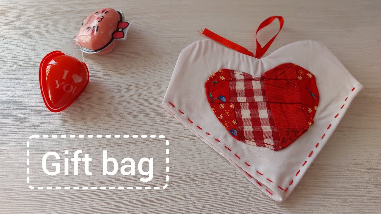Heart gift bag;quick and easy gift bag;valentine's idea - YouTube