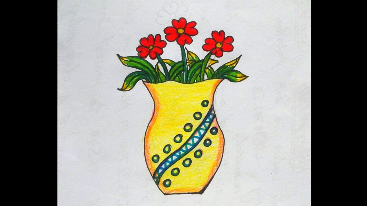 How to draw flower pot very easy || AH Easy drawings - YouTube