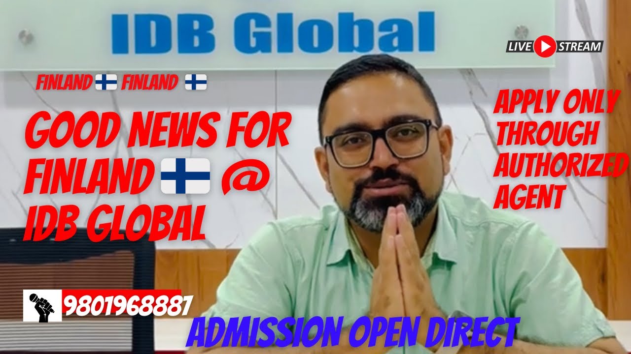 Good News Admission Open For Finland Finland now apply through IDB Global - YouTube