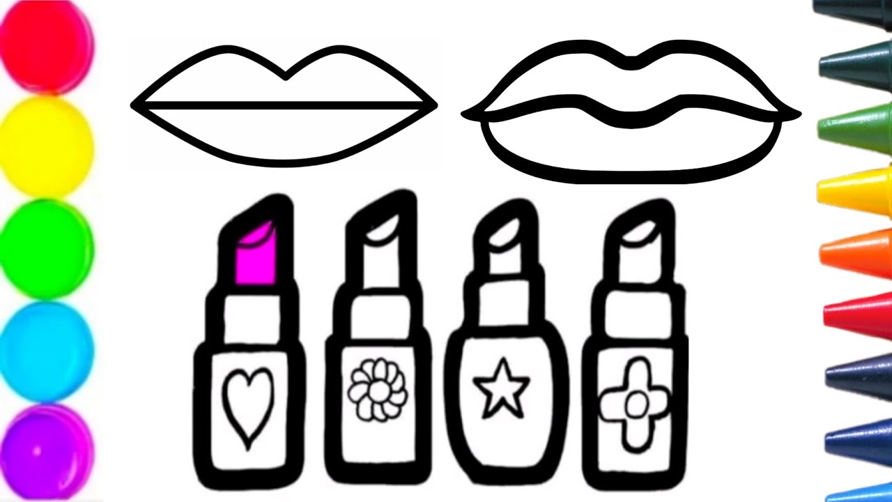 How to draw lipstick step by step/ lipstick drawing/ lips drawing ...