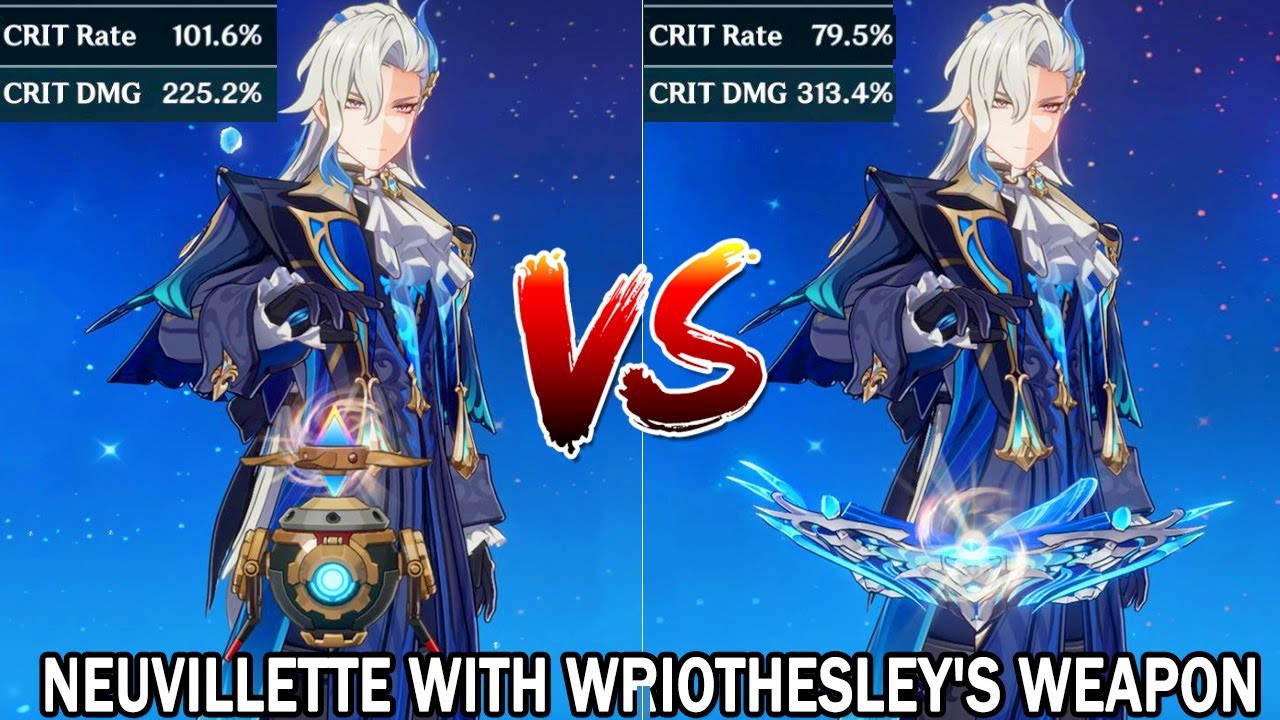 Neuvillette 100% Crit Rate with Wriothesley's Weapon - Cashflow R1 vs ...