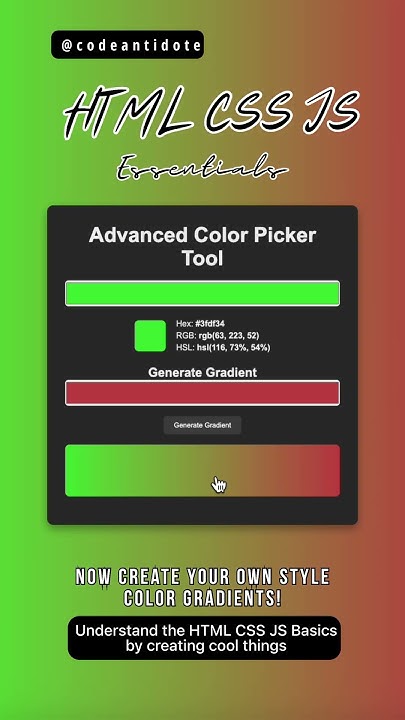 Advanced Color Picker & Gradient Generator Tool | coding - YouTube