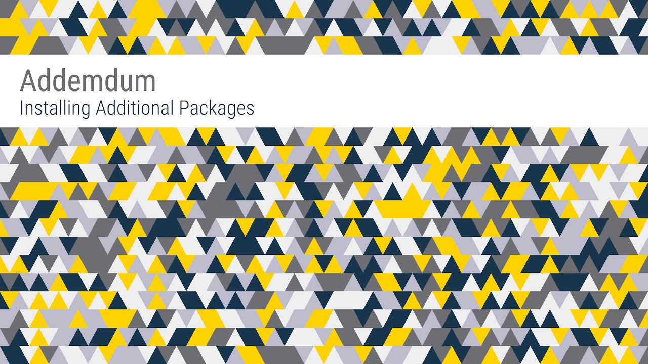 Addendum: Installing Additional Packages (2023) - YouTube