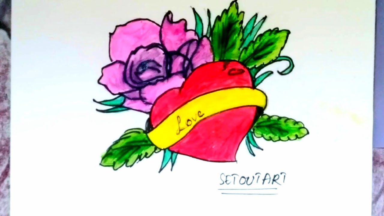 Love Flower Satisfying Drawing - YouTube