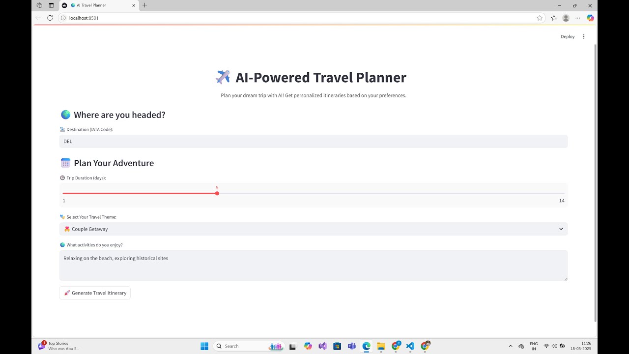 AI Travel Itinerary Planner Using CrewAI | Multi-Agent AI System Demo - YouTube