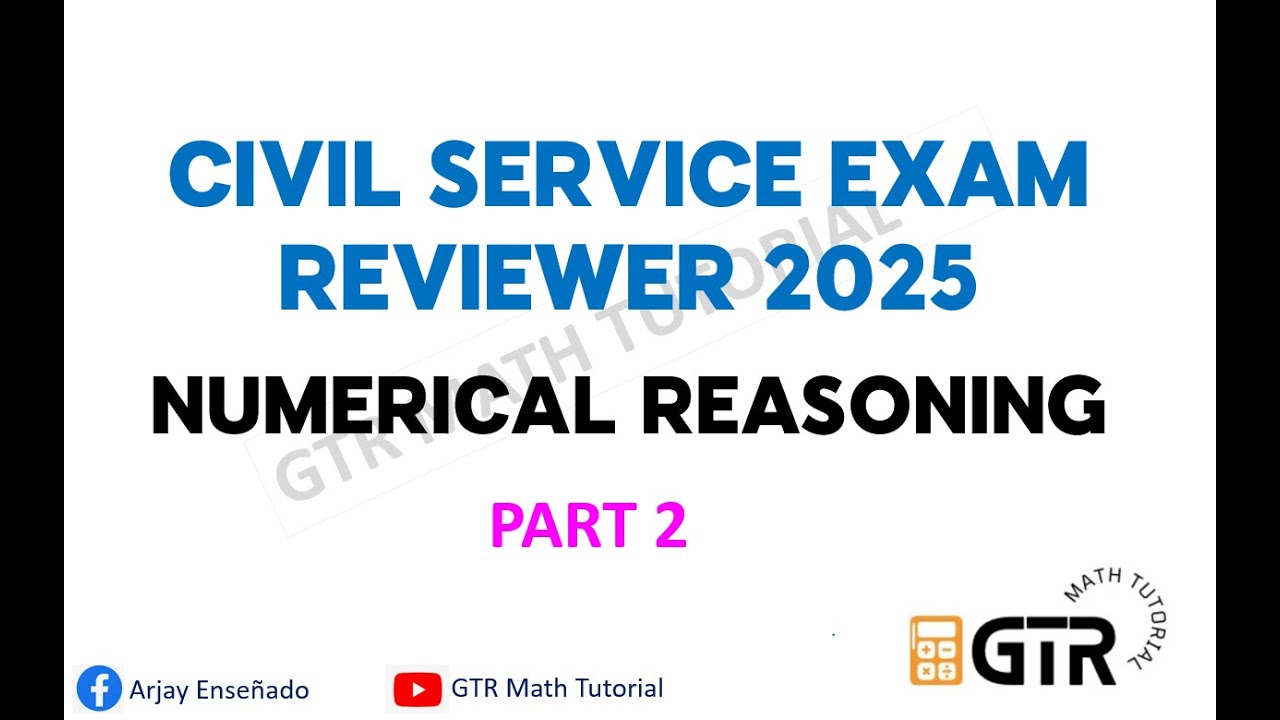 Civil Service Exam Reviewer 2025 | Numerical Reasoning - YouTube