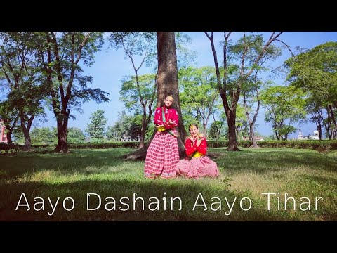 Aayo Dashain Aayo Tihar//Dance cover by Ritika And Navya//Melina Rai ...