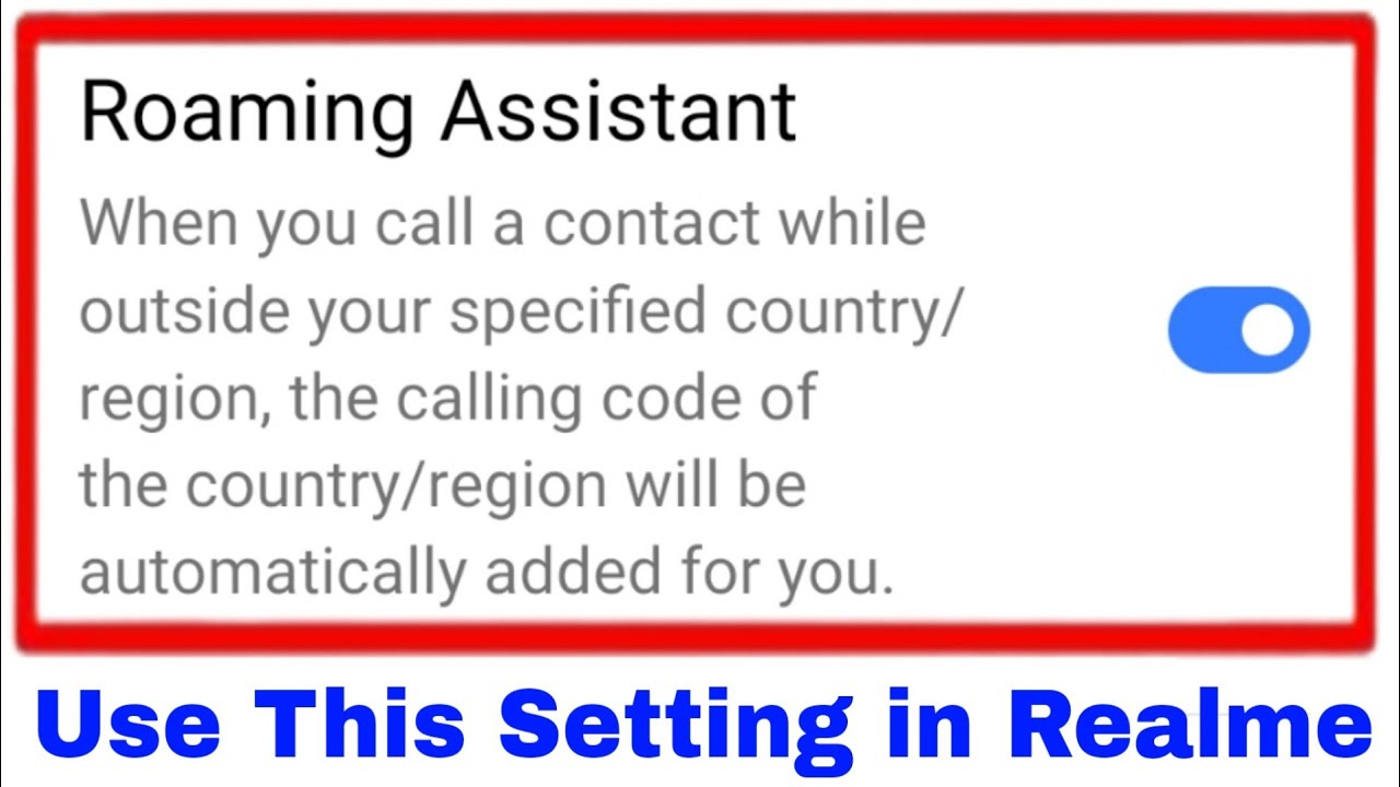 Roaming Assistant ।। waht is roaming Assistant in realme । how to ...