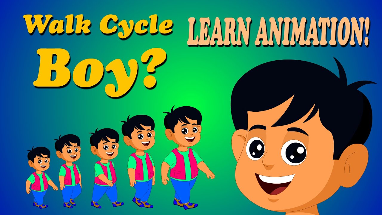 Boy walk Cycle | How to create a Boy walk cycle using shape and classic ...