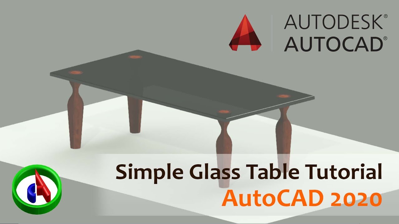 Auto Cad glass table design - YouTube