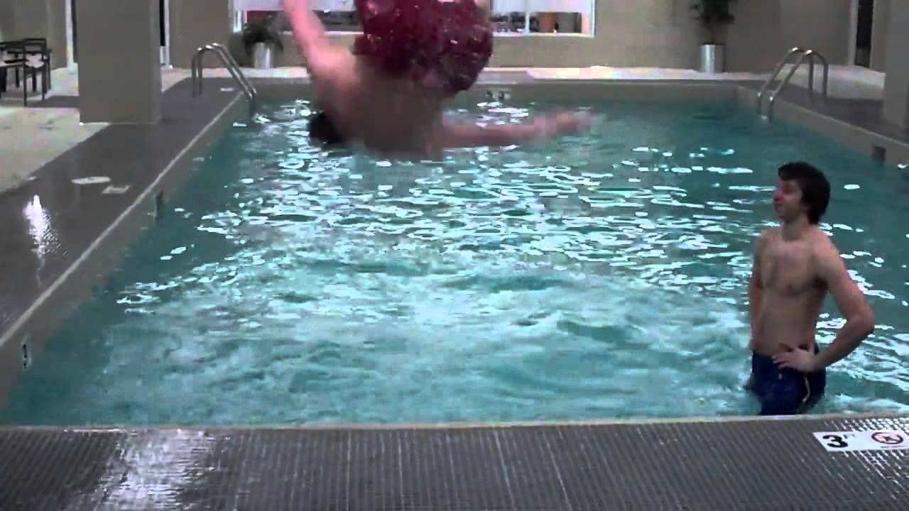 Thomas Braddy jumps out of a 3 foot pool into a backflip - YouTube