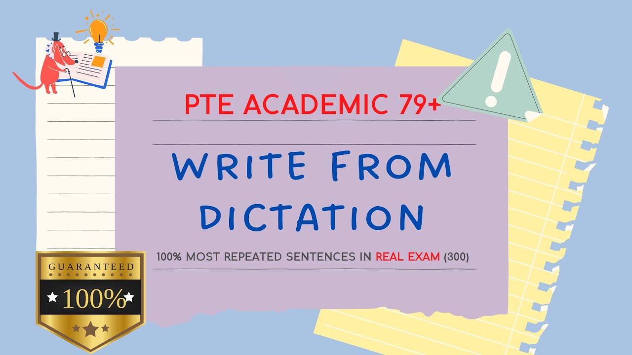 Write From Dictation (100% in Real PTE Academic Test) | PTE 79+ - YouTube
