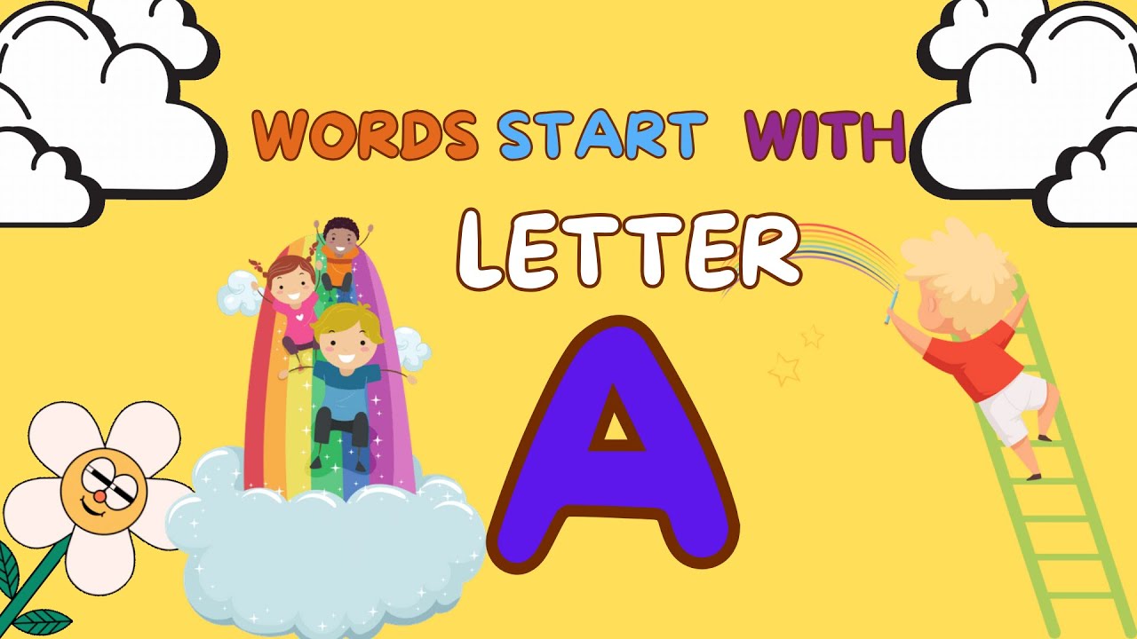 WORDS START WITH LETTER A||KIDS ||LET'S LEARN||kg||PRESCHOOL ||ANIMAL ...