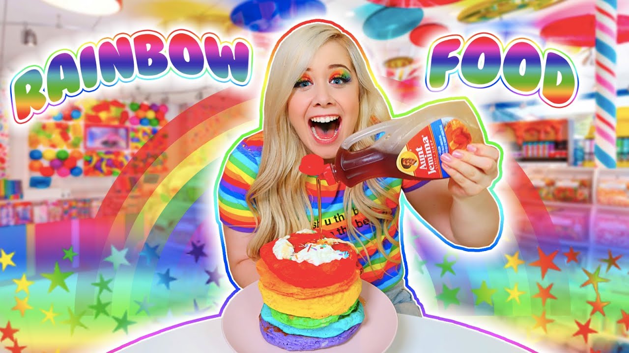I ONLY ate RAINBOW food for 24 HOURS - YouTube