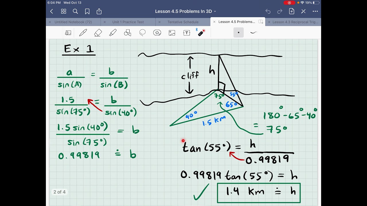 Lesson 4.5 Trig Problems in 3D - YouTube