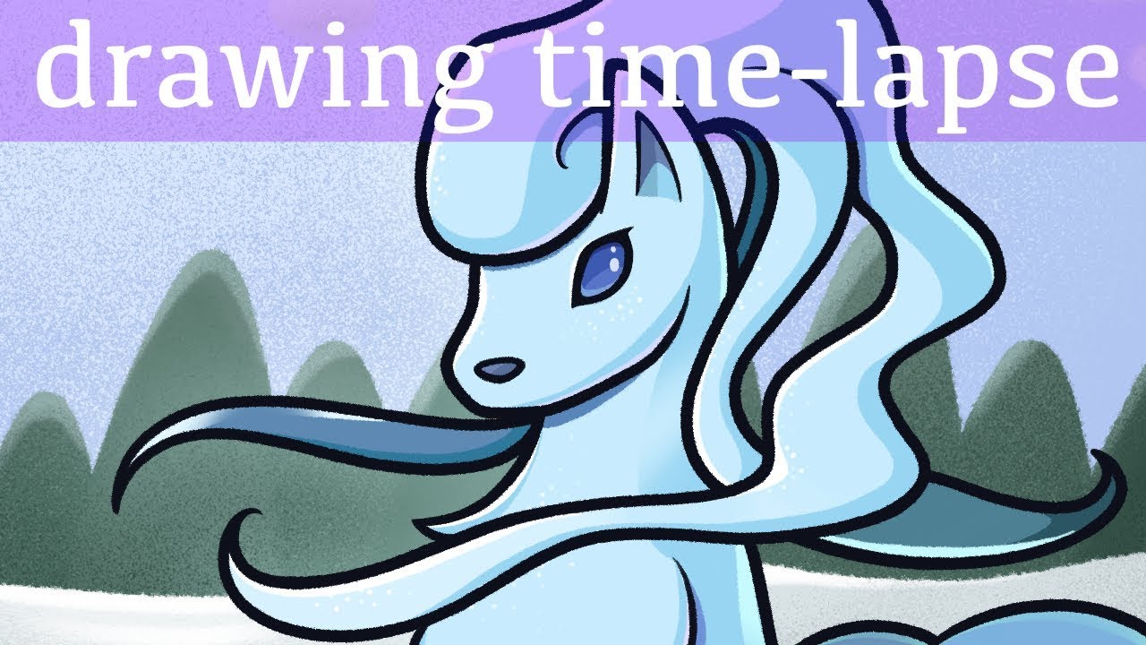 Pokemon Time-Lapse | Drawing Alolan Ninetales | Day 19 of Drawing 'em ...