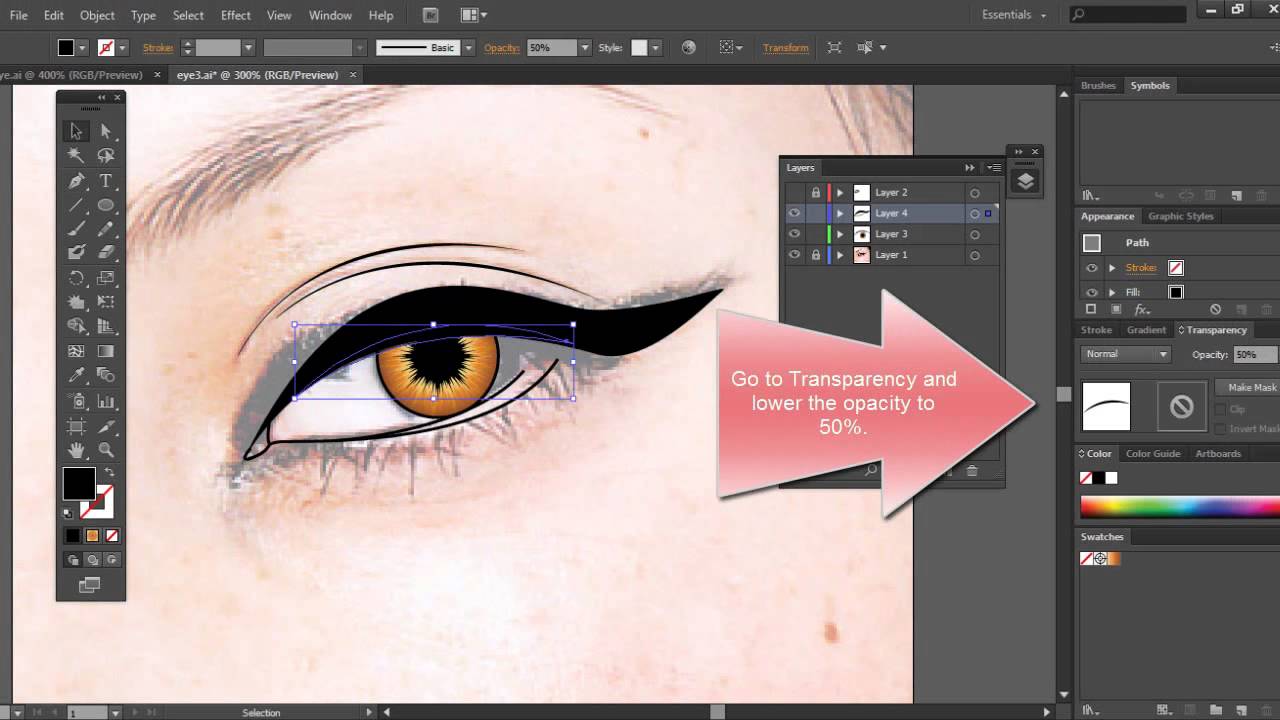 tutorial menggambar vector mata dengan adobe illustrator - YouTube