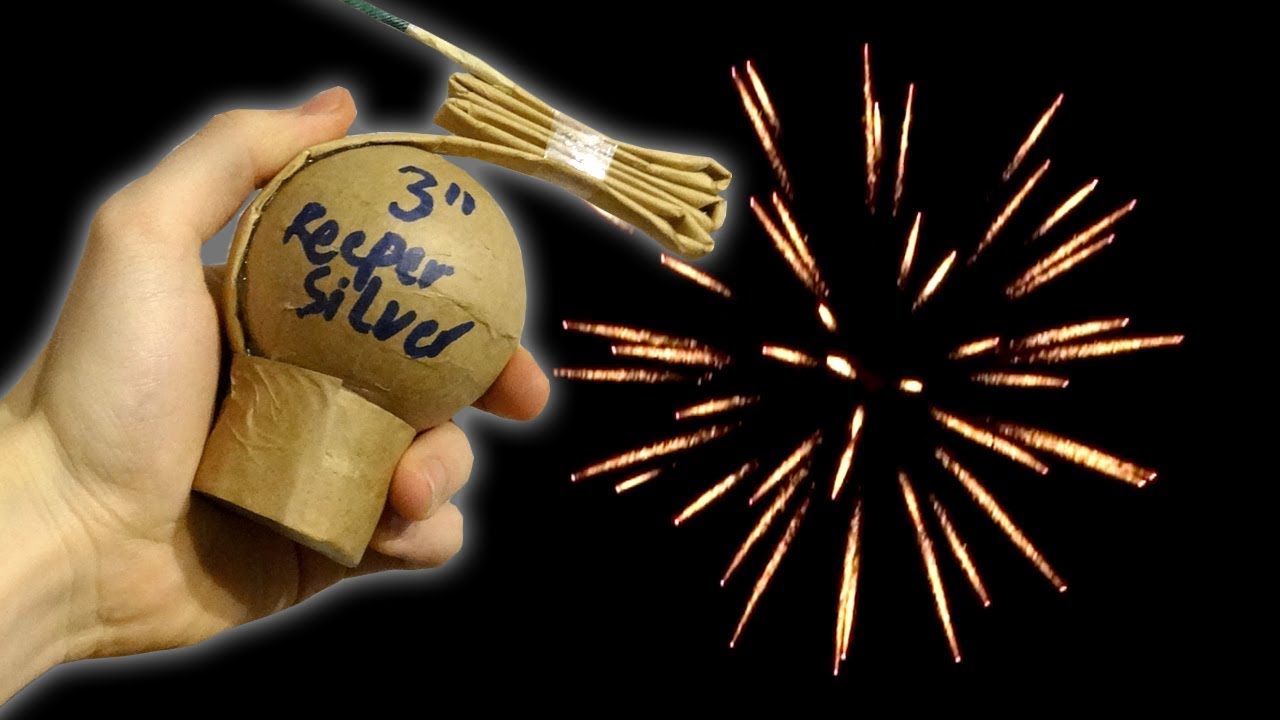 selfmade 3 INCH Kugelbombe / firework shell Reeper Silver [HD] - YouTube