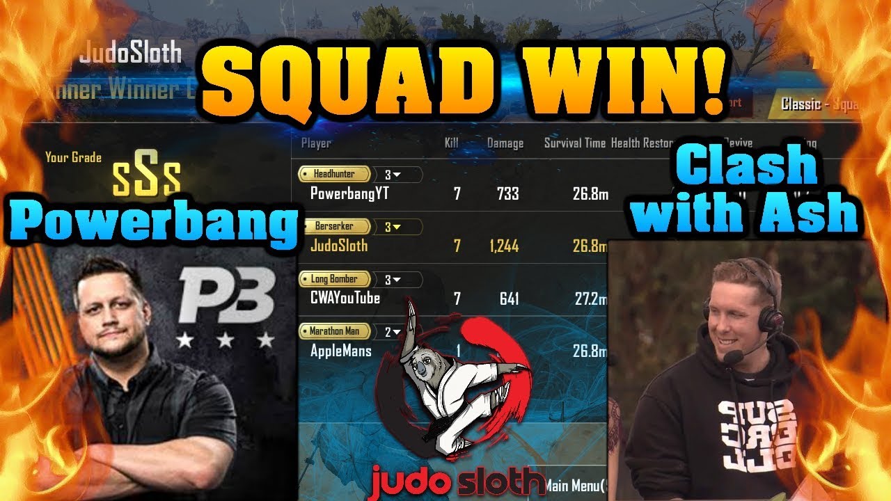SQUAD WIN ft. POWERBANG and CLASH WITH ASH (PUBG Mobile) - YouTube
