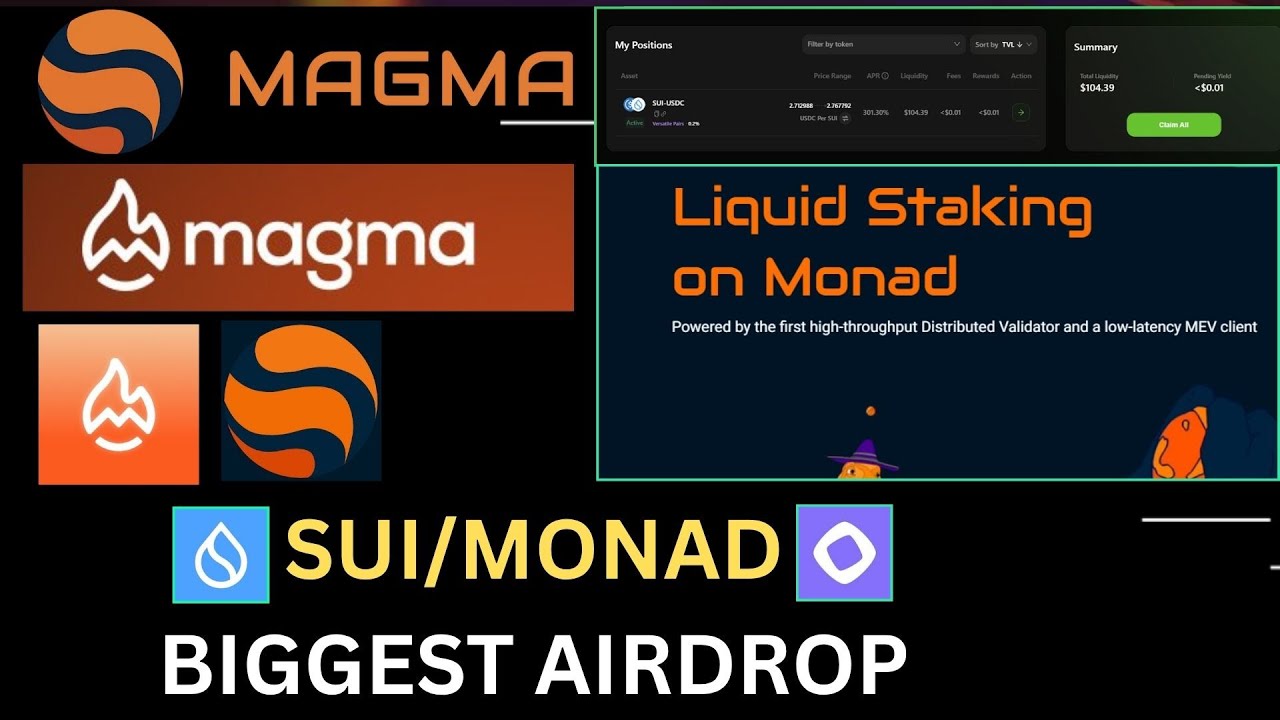 "Biggest Airdrop By Sui Network Magma finance & Biggest Airdrop monad ...