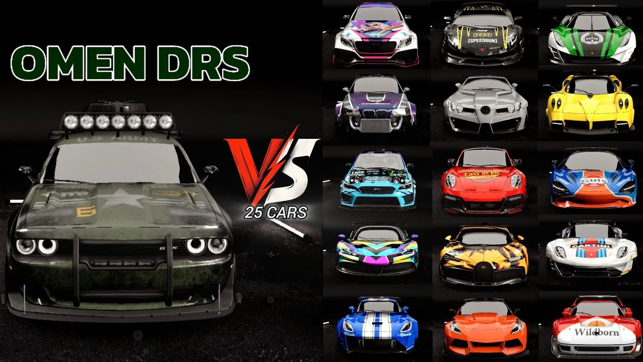 V 1.2.0 - DRAG RACE - Test OMEN DRS vs 25 CARS - Drive Zone Online ...