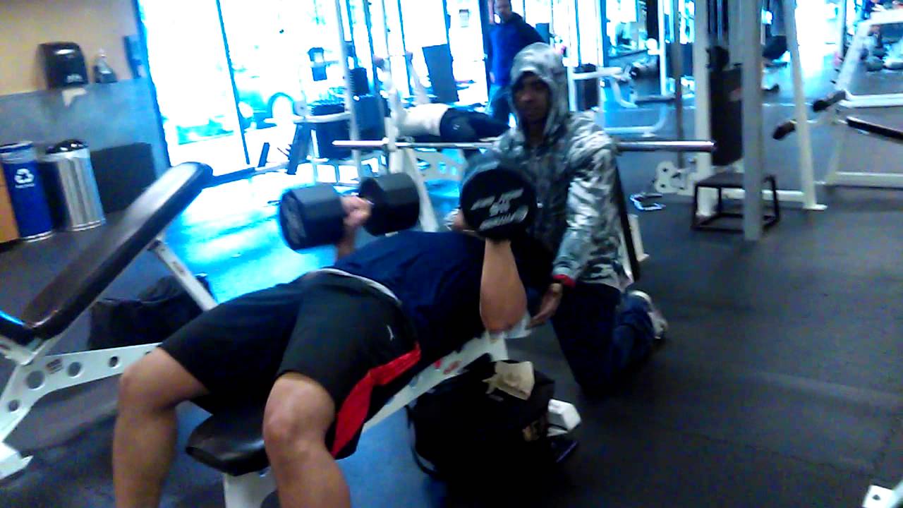 Sedney 115 pound dumbbell bench press - YouTube