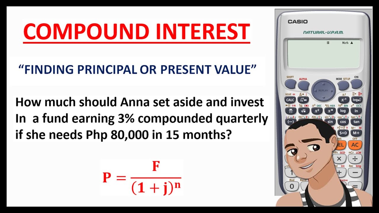 COMPOUND INTEREST: FINDING PRINCIPAL OR PRESENT VALUE - YouTube