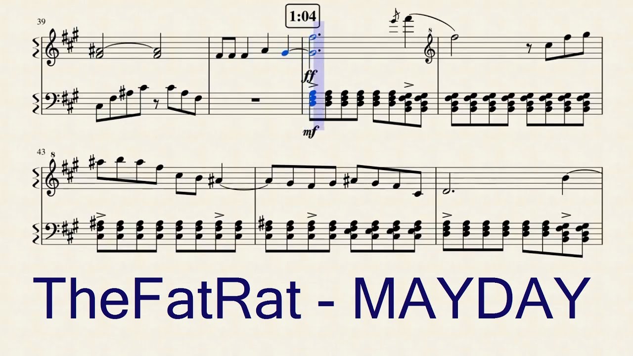 TheFatRat - MAYDAY feat. Laura Brehm (Piano Sheet Music) - YouTube