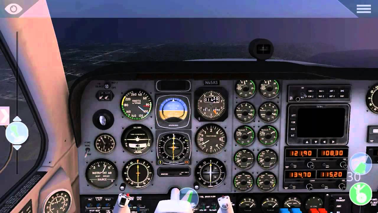 Xplane landing cockpit Baron 58 - YouTube