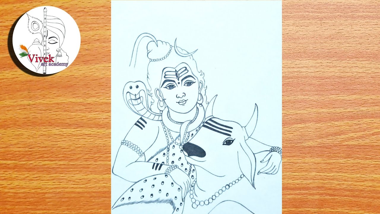 How to Draw Lord Shiva with Nandi Maharaj | Easy Drawing | Lord Shiva ...