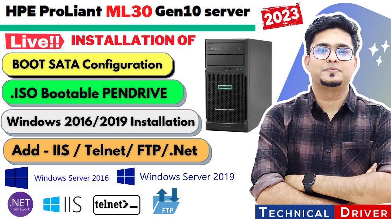 HP ProLiant ML30 Gen10 Server installation | Download & Install Windows Server 2016 (Step by ...