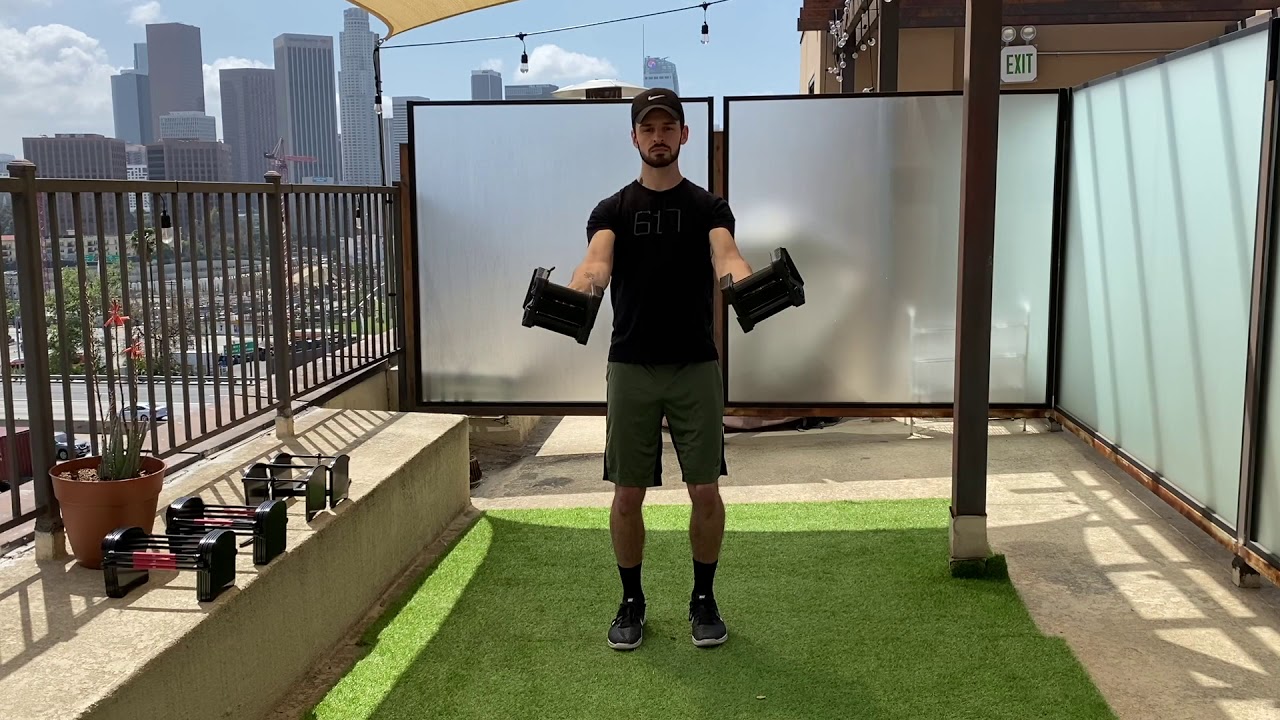 Dumbbell Front Raise Supine - YouTube