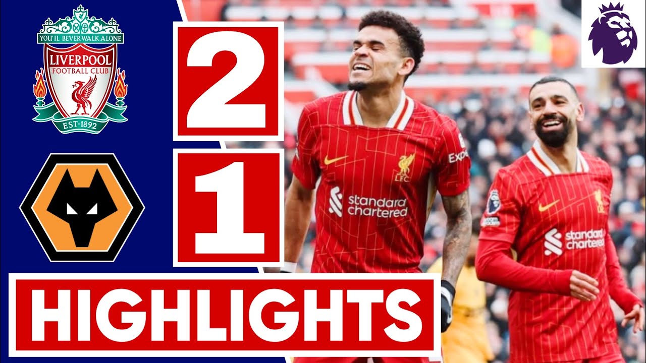 🔴Liverpool vs Wolves - 2-1 - Extended Highlights | mo salah & Diaz Goal ...
