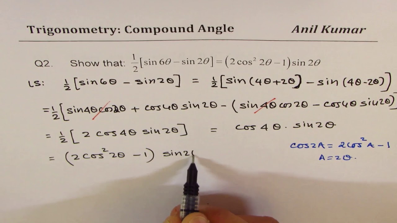 Trigonometry Compound Angle Formula Applications MHF4U - YouTube