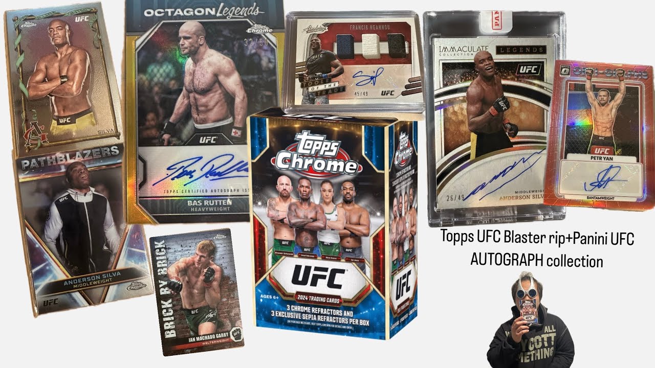 Topps chrome UFC 2024 value box/ blaster box + UFC panini autograph ...