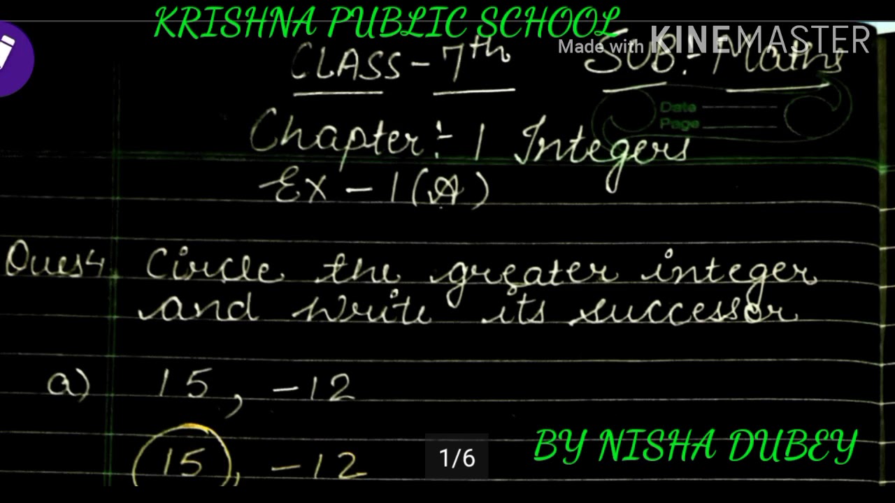 CLASS 7th CHAPTER 1 INTEGERS YouTube class-7th-chapter-1-integers-youtube