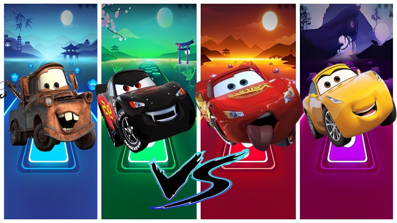 📹 Cars 3 Mater 🆚 Evil Lightning McQueen 🆚 Cruz Ramirez - Tiles Hop EDM ...