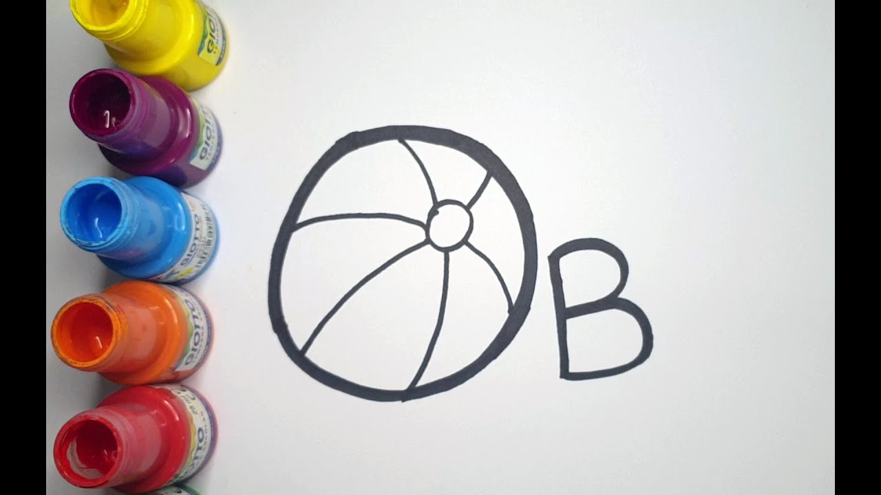 B for Ball - Easy drawing for kids - YouTube